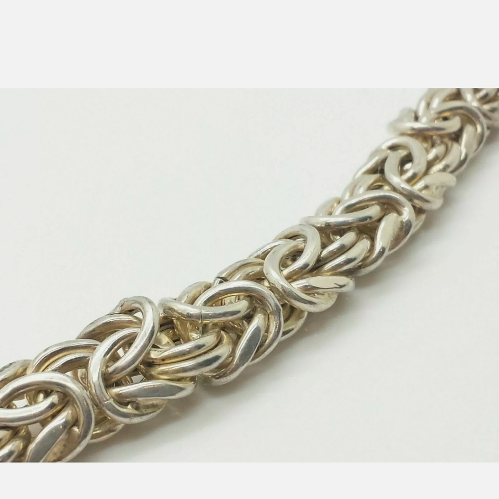 925 Suarti Bali Graduated Square Byzantine Chain - Gem